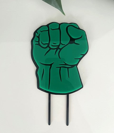 Hulk Fist Cake Topper & Personalised Name Age Charm Set - Superhero Bi ...