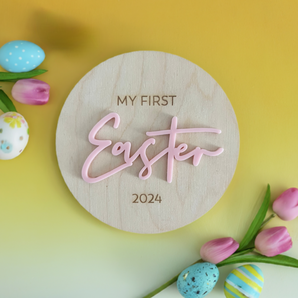 My First Easter 2024 Wooden Plaque 12cm – Geez Creations