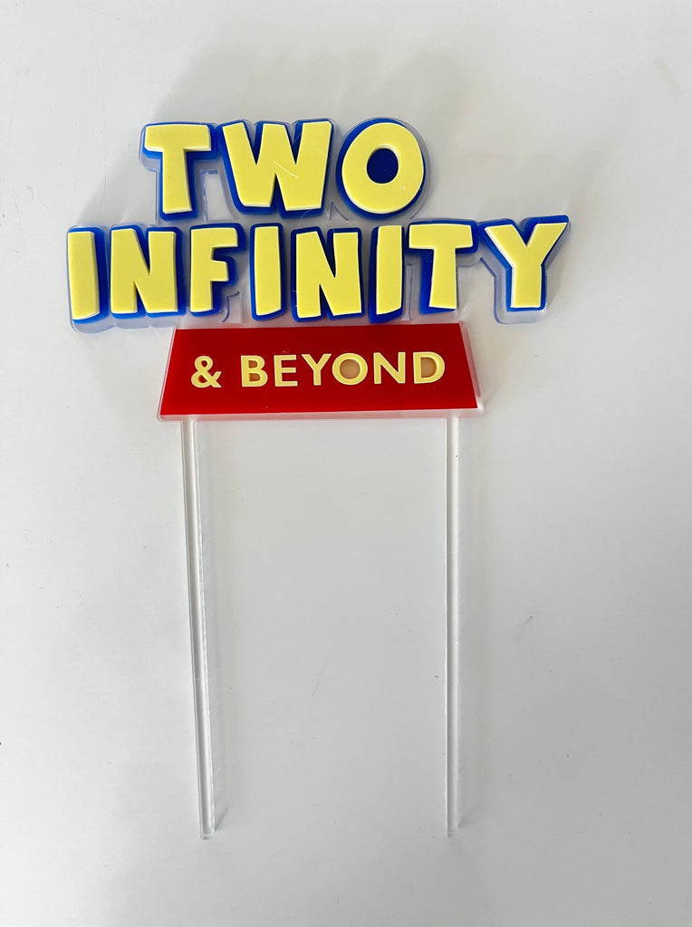Custom Two Infinity & Beyond kids themed Birthday Cake Topper & Name c ...